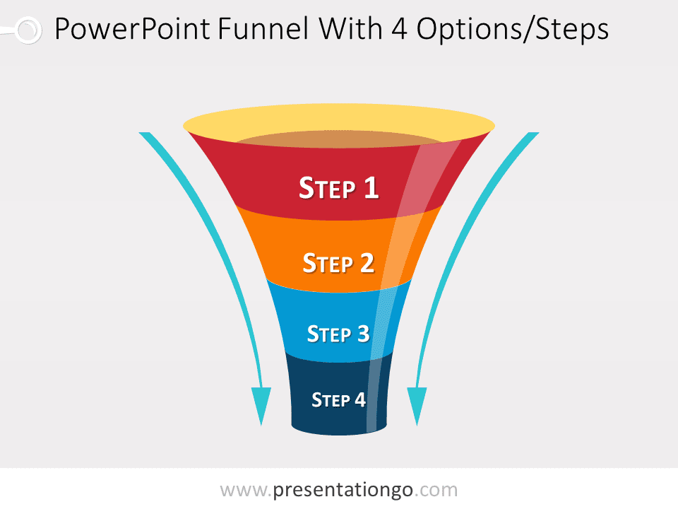 Funnel Diagram For PowerPoint With 4 Steps PresentationGO