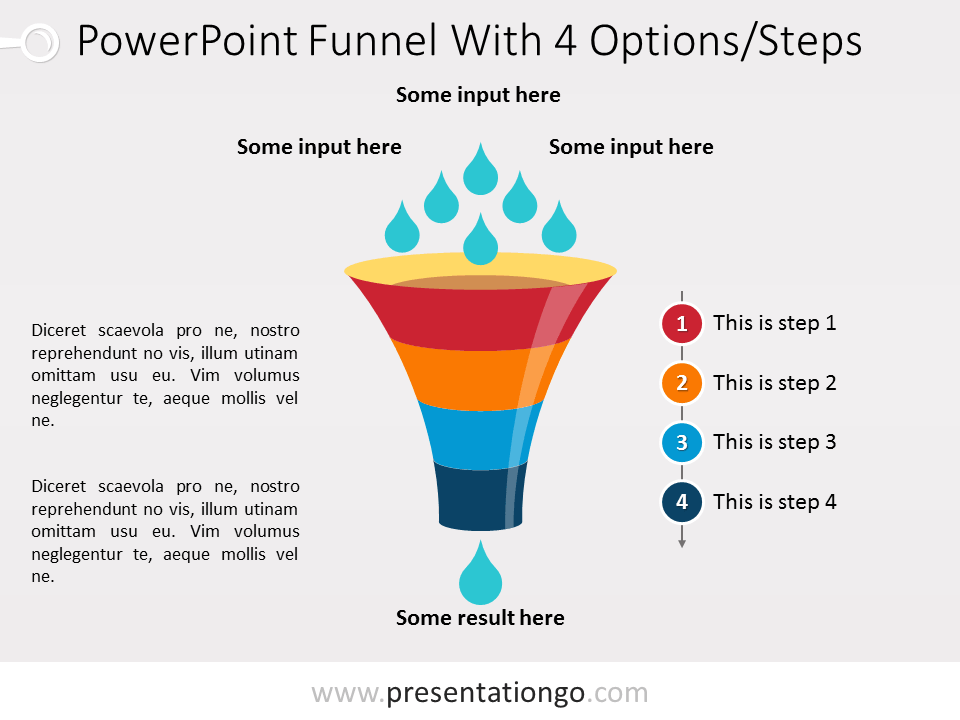 Funnel Diagram For Powerpoint With 4 Steps Presentationgo Images And 