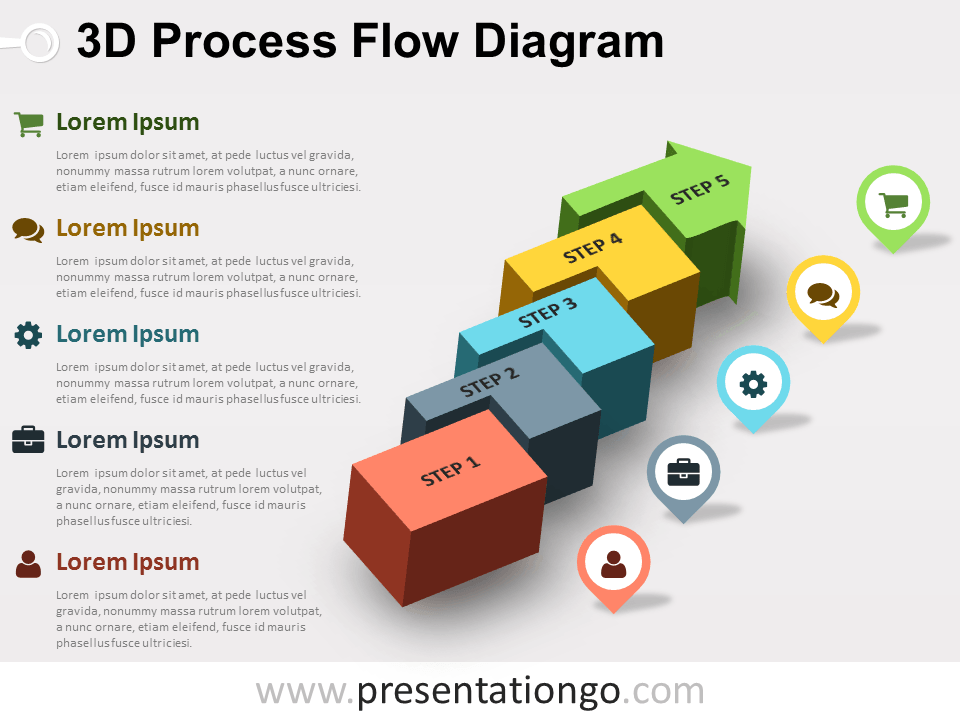 3d Process Flow Powerpoint Diagram Presentationgo Com Riset