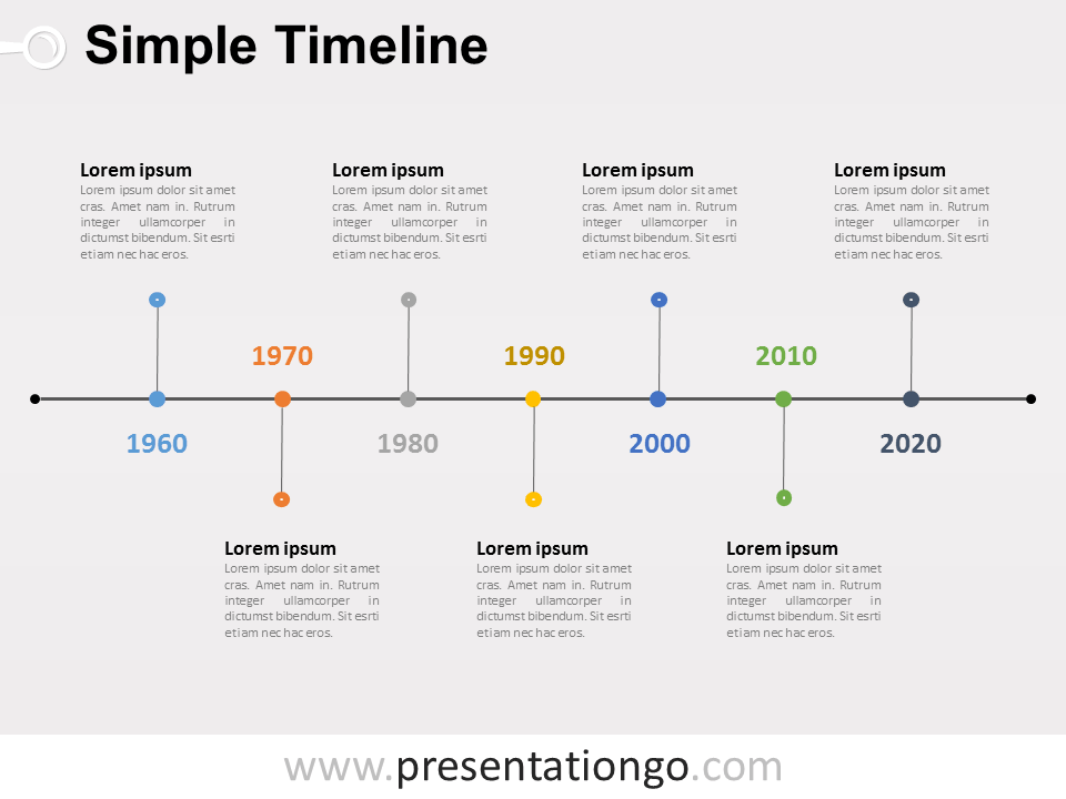 Simple Timeline PowerPoint Diagram PresentationGO