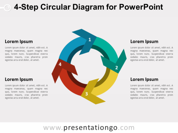 4-Step Circular Diagram for PowerPoint - PresentationGO