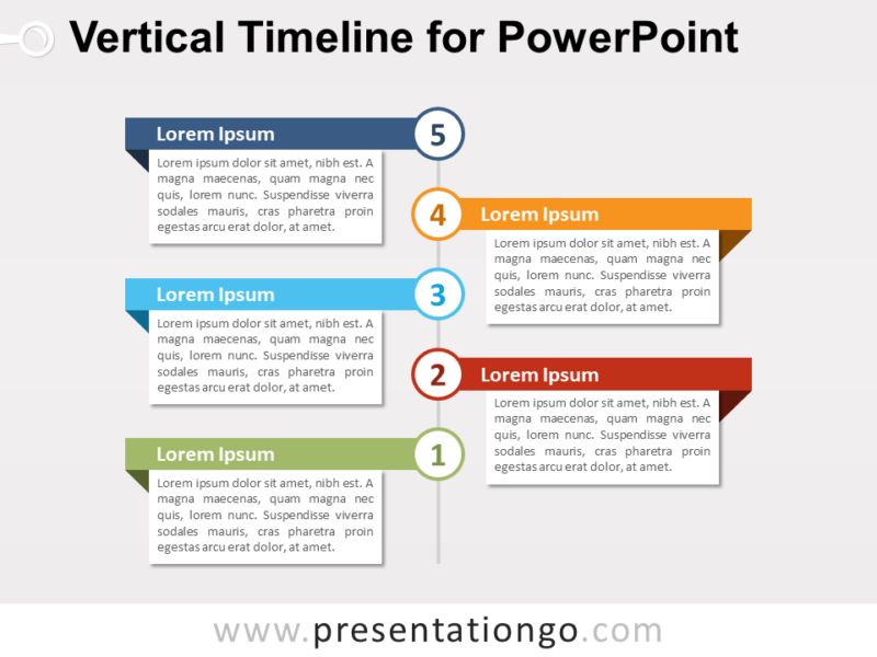 Vertical Timeline Diagram for PowerPoint - PresentationGO