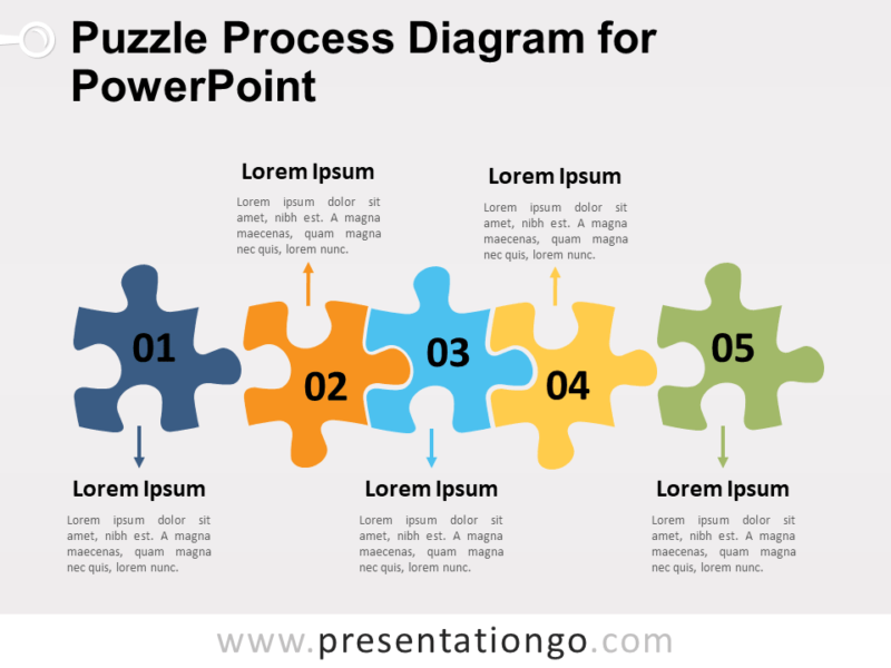 Puzzle Process Diagram for PowerPoint - PresentationGO