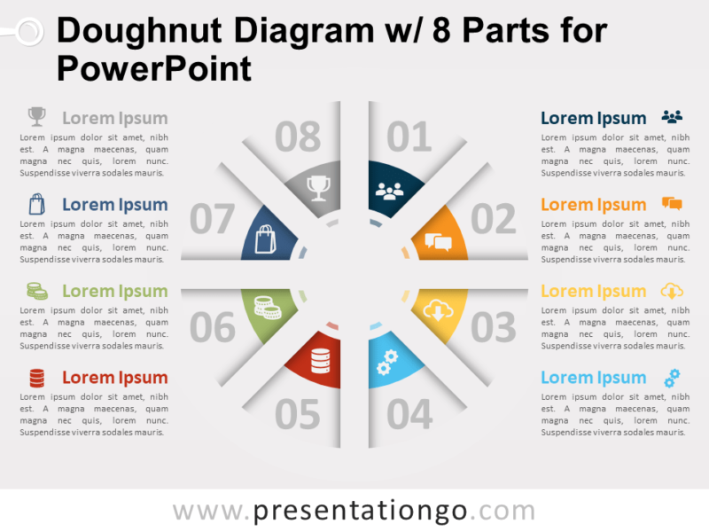 Doughnut Diagram with 8 Parts for PowerPoint - PresentationGO