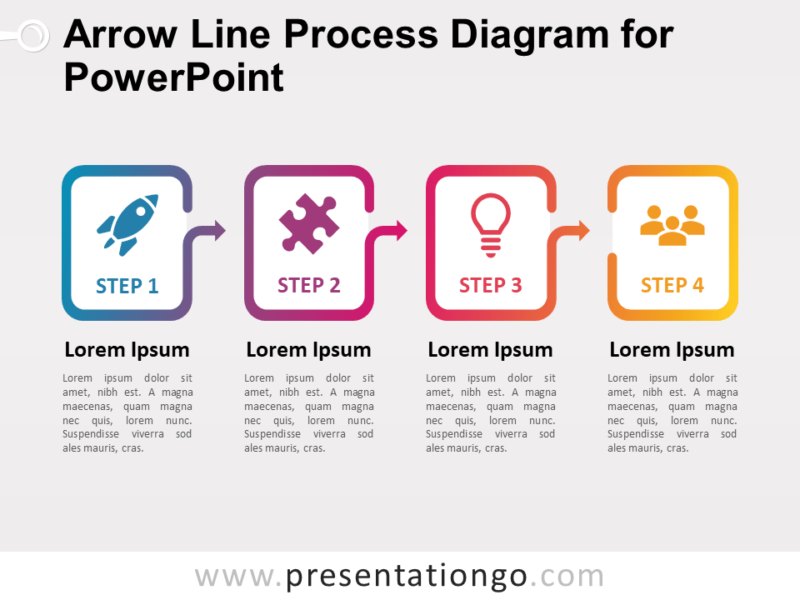 Arrow Line Process Diagram for PowerPoint - PresentationGO