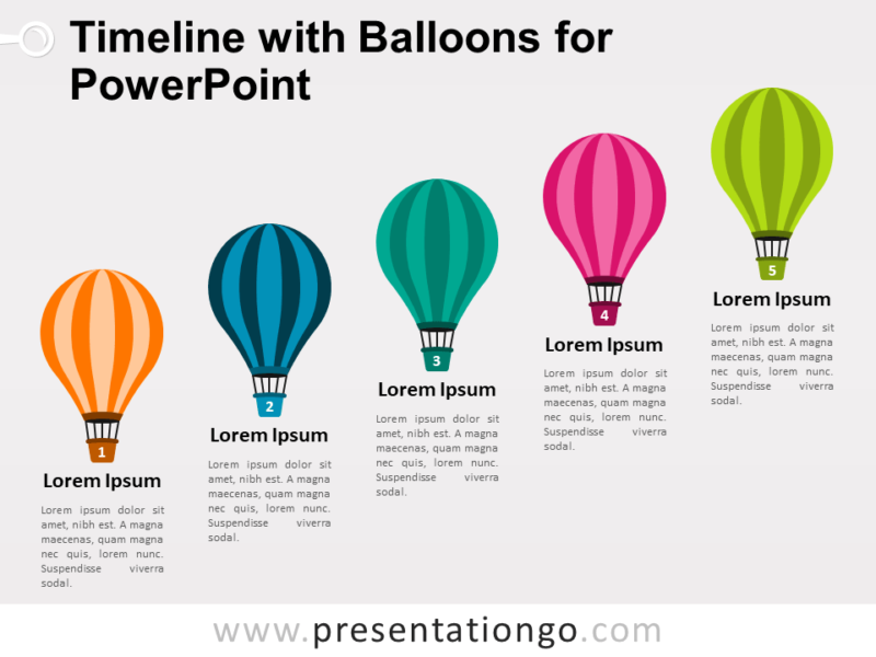 Timeline with Balloons for PowerPoint - PresentationGO
