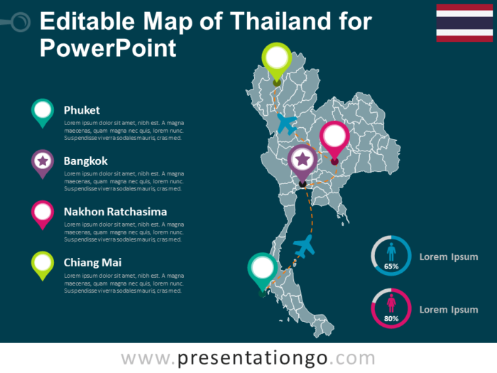 Thailand Map 01 Powerpoint Template - Bank2home.com