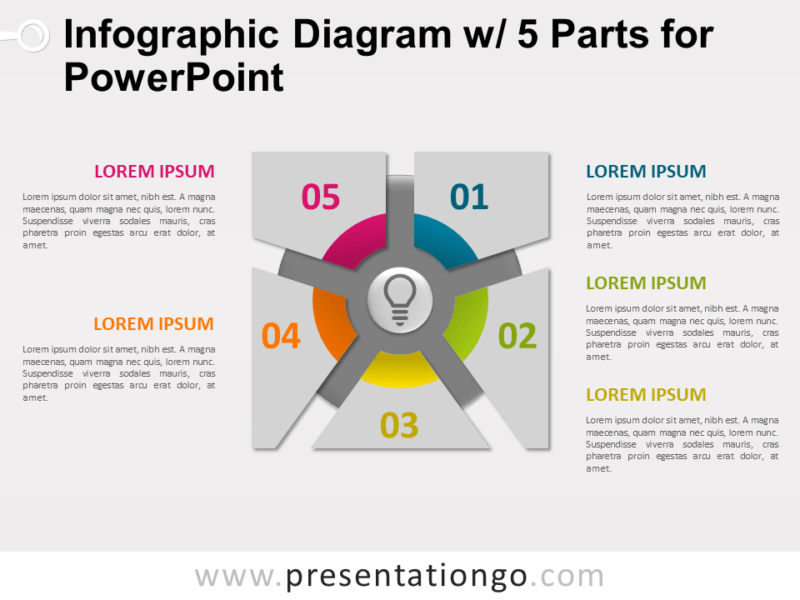 Infographic Diagram with 5 Parts for PowerPoint - PresentationGO