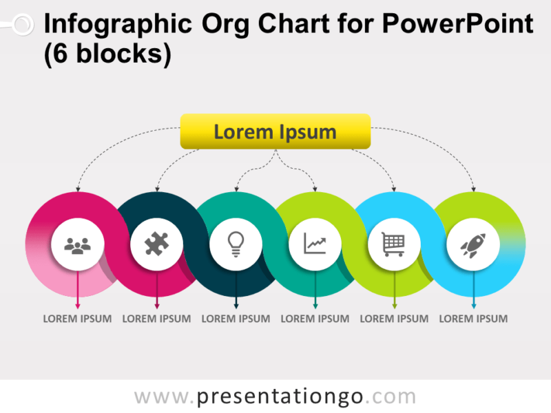 Infographic Org Chart for PowerPoint (6 Blocks) - PresentationGO