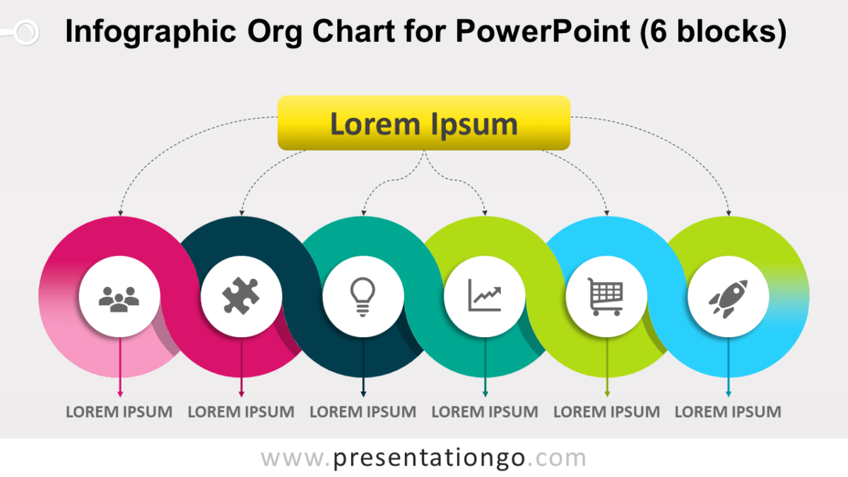 Infographic Org Chart for PowerPoint (6 Blocks) - PresentationGO