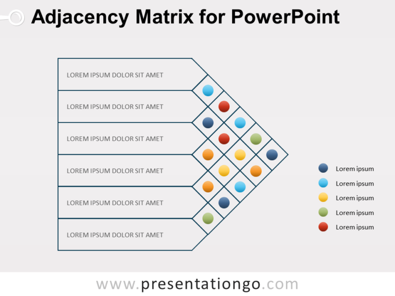 Adjacency Matrix Diagram for PowerPoint - PresentationGO