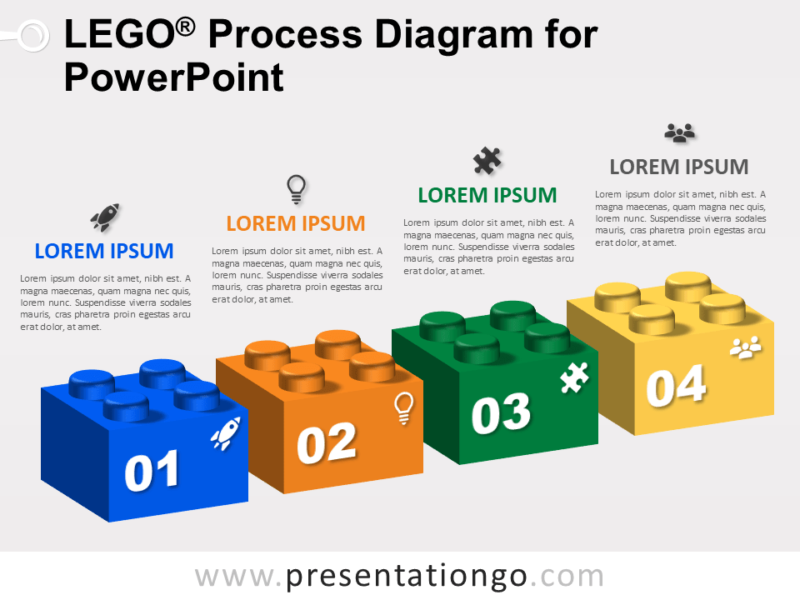 LEGO Process Diagram for PowerPoint - PresentationGO
