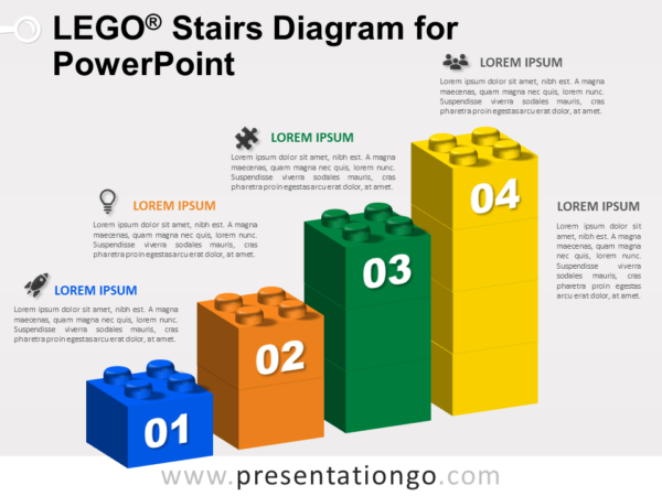 LEGO Stairs Diagram for PowerPoint - PresentationGO