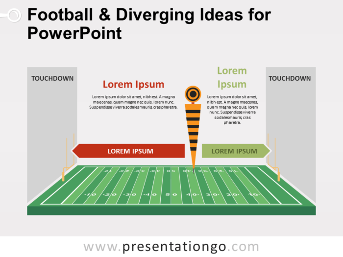 Football and Diverging Ideas for PowerPoint - PresentationGO