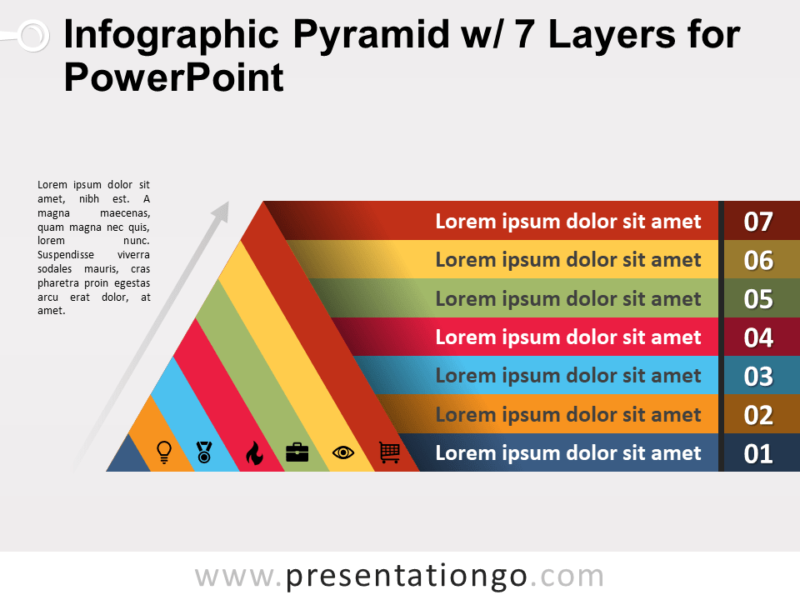 Infographic Pyramid with 7 Layers for PowerPoint - PresentationGO