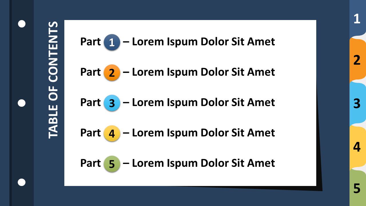 5 Tab Binder Dividers For PowerPoint And Google Slides