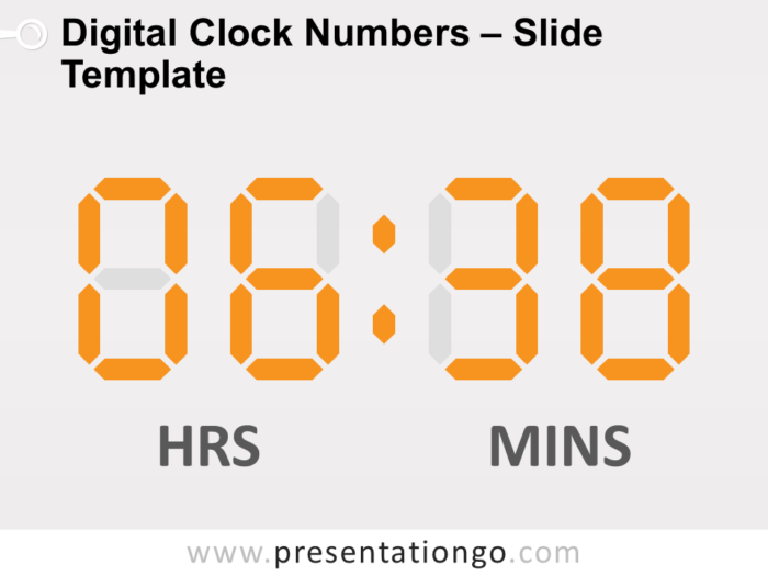 Digital Clock Numbers for PowerPoint and Google Slides