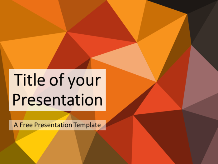 Orange-Brown Triangle Mosaic PowerPoint Template
