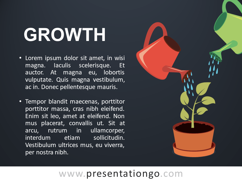 Business Growth Plant Metaphor Powerpoint Template