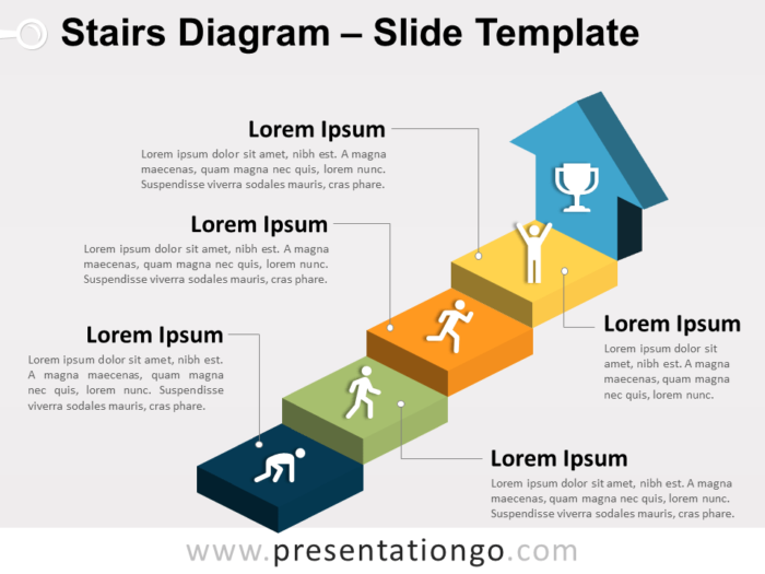 Stairs Diagram for PowerPoint - PresentationGO