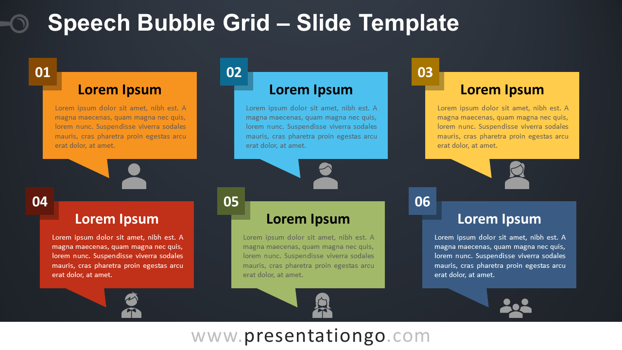 Speech Bubble Grid For PowerPoint And Google Slides