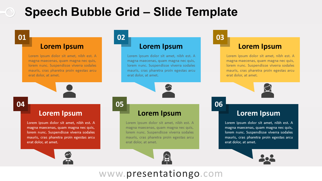 Speech Bubble Grid For PowerPoint And Google Slides