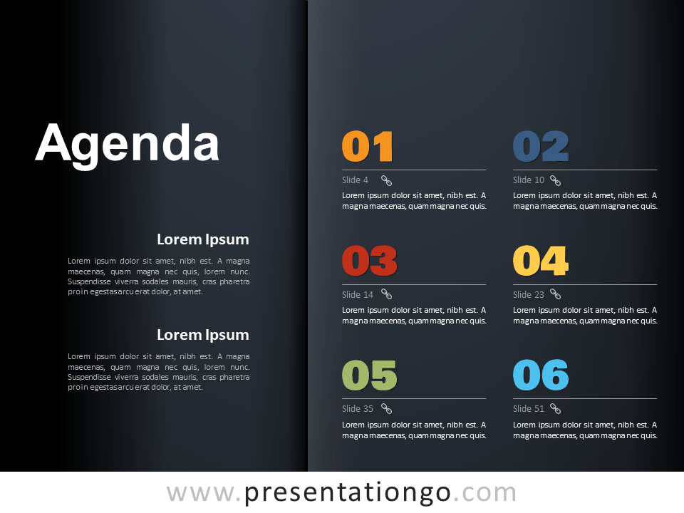 Agenda Template For PowerPoint And Google Slides PresentationGO