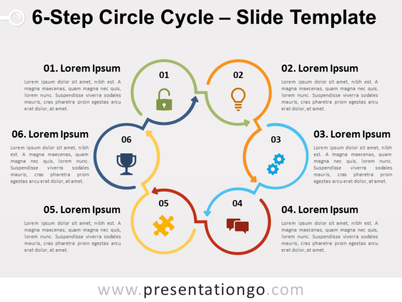 6-Step Circle Cycle for PowerPoint and Google Slides