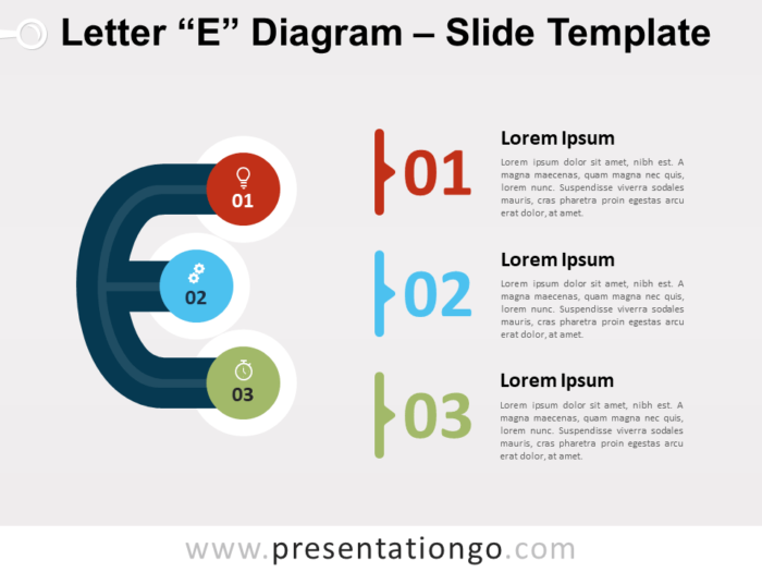 Letter E Diagram for PowerPoint and Google Slides
