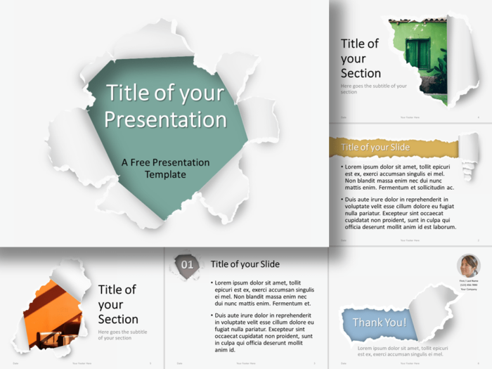 Torn Paper Template for PowerPoint and Google Slides