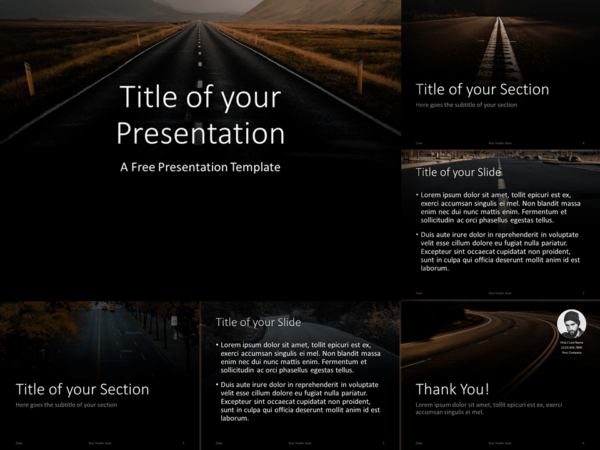 Dark Roads Template for PowerPoint and Google Slides