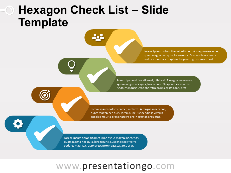 Hexagon Checklist For PowerPoint And Google Slides