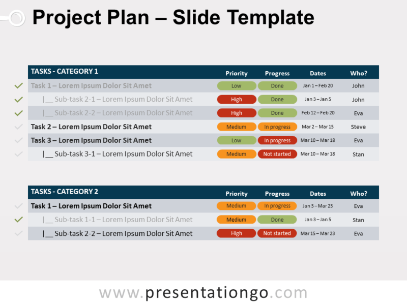 Project Plan for PowerPoint and Google Slides - PresentationGO