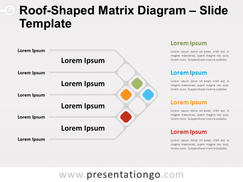 Roof-Shaped Matrix Diagram for PowerPoint and Google Slides