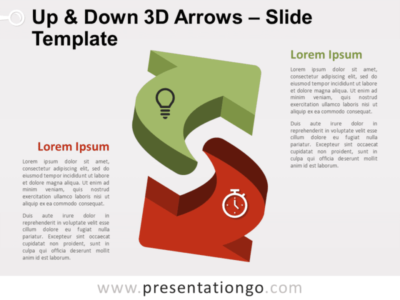 Up & Down 3D Arrows for PowerPoint and Google Slides