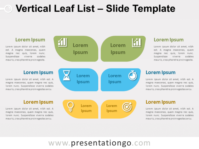 Vertical Leaf List for PowerPoint and Google Slides