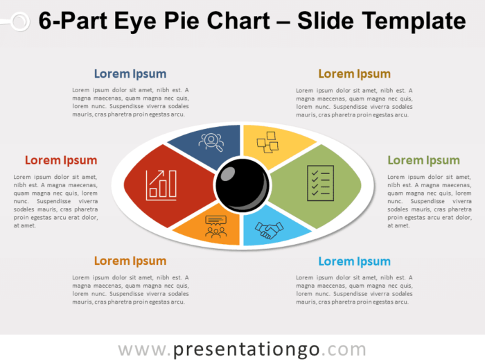 6-Part Eye Pie Chart for PowerPoint and Google Slides