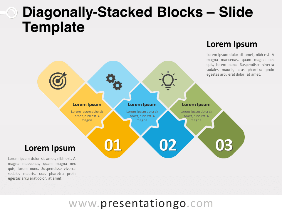 Diagonally Stacked Blocks For PowerPoint And Google Slides
