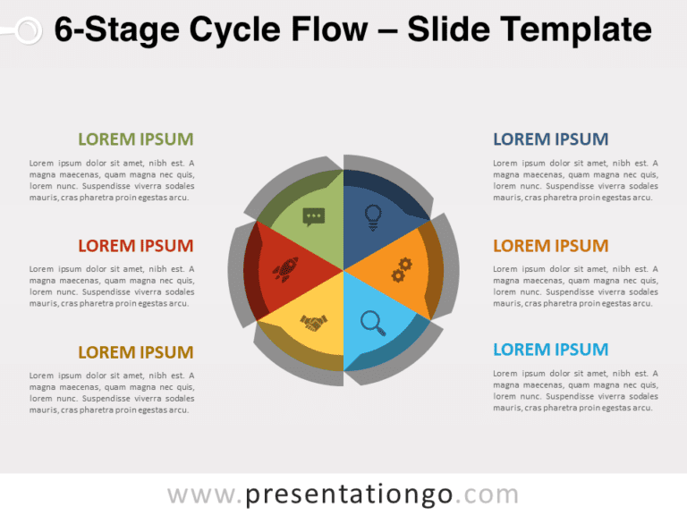 6-Stage Cycle Flow Process for PowerPoint & Google Slides