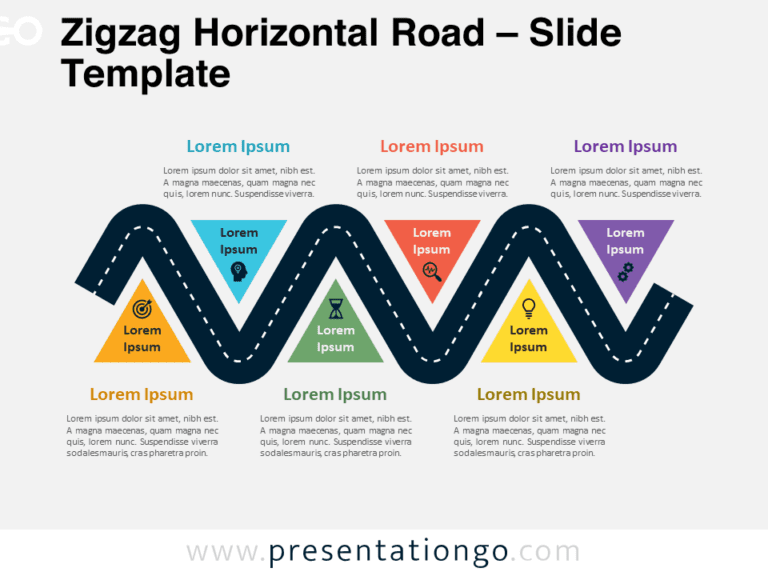 Zigzag Horizontal Road Template for PowerPoint & Google Slides