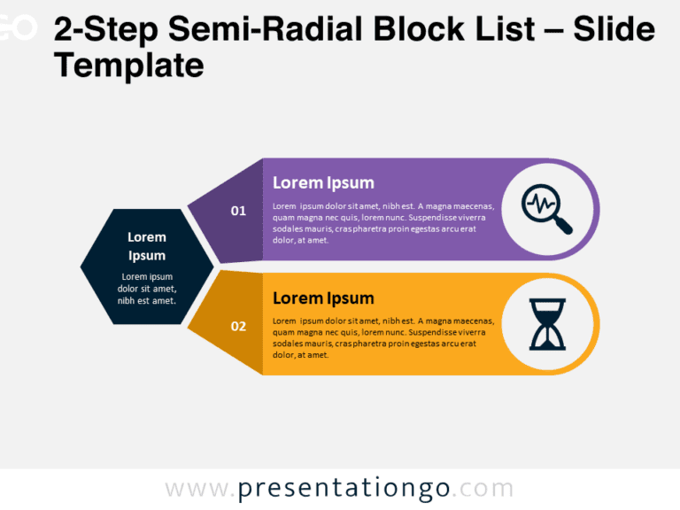 2-Step Semi-Radial Block List for PowerPoint & Google Slides