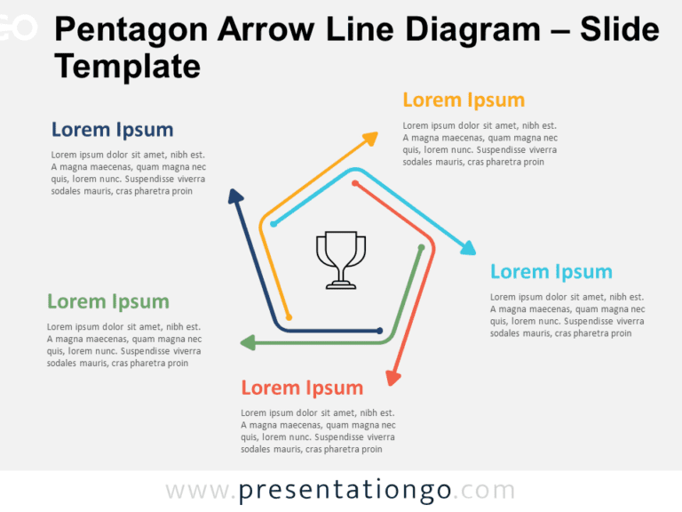 Pentagon Arrow Line Diagram for PowerPoint & Google Slides