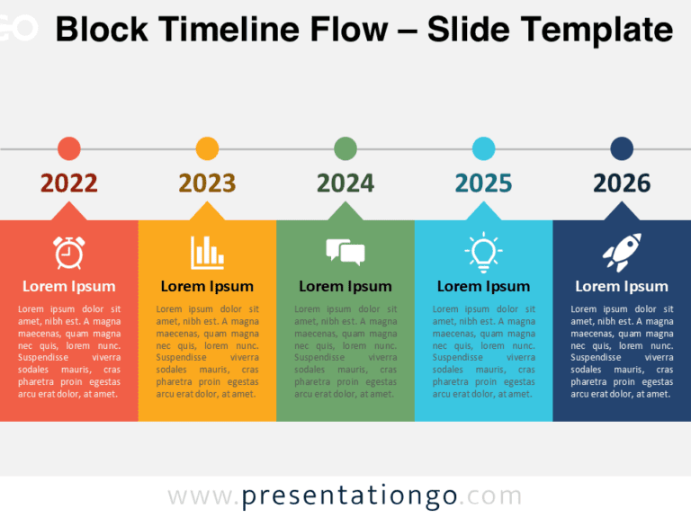 Block Timeline Flow Template for PowerPoint & Google Slides