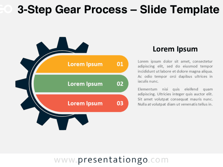 3-Step Gear Process for PowerPoint (PPTX) & Google Slides