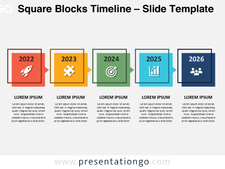 Square Blocks Timeline for PowerPoint & Google Slides