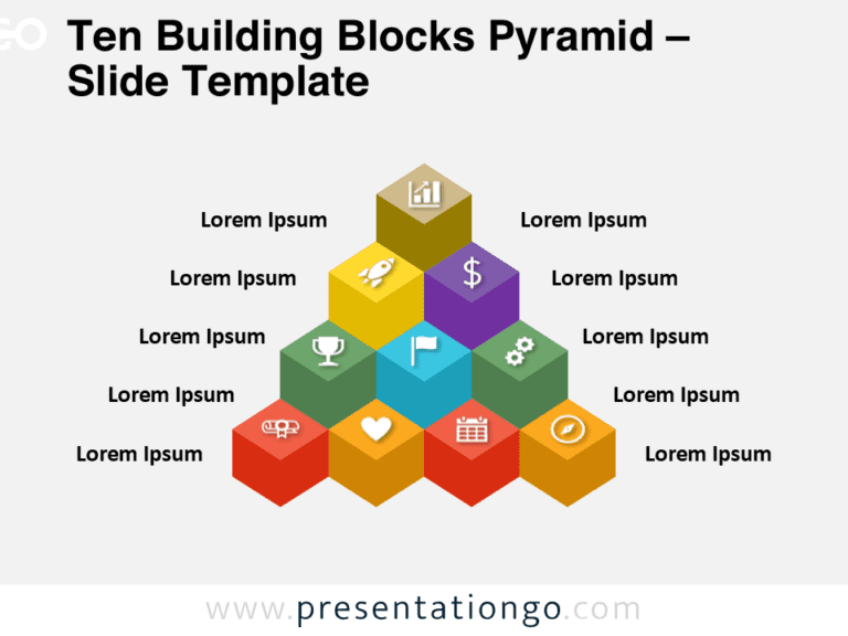 Ten Building Blocks Pyramid for PowerPoint & Google Slides
