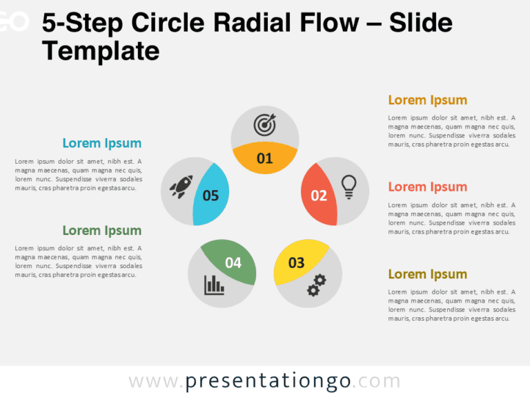 5-Step Circle Radial Flow for PowerPoint & Google Slides