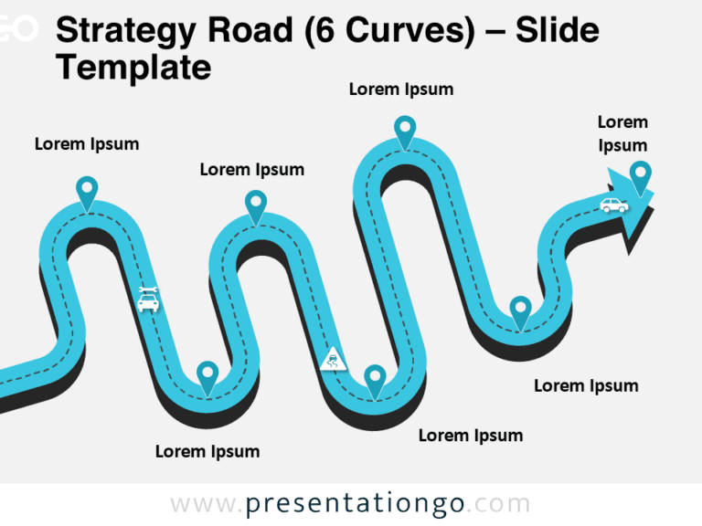 Strategy Road (6 Curves) for PowerPoint & Google Slides