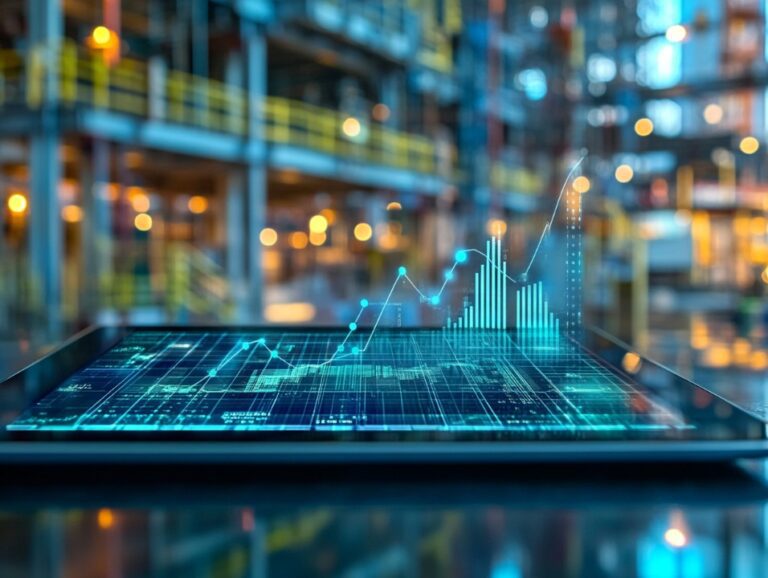Digital Growth Chart Displayed on Tablet in Industrial Setting ...