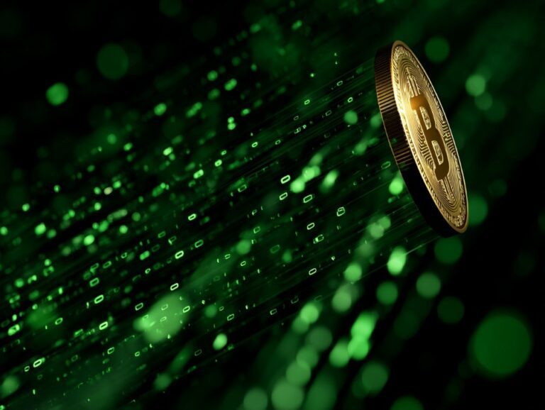 Bitcoin Cryptocurrency with Digital Matrix Background - PresentationGO